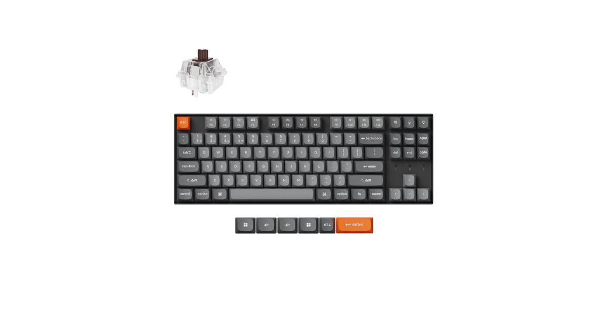 Keychron K8 Max QMK K8M-A3 Brown Switch Mechanikus Wireless USB-C Billentyűzet ANSI - Szürke ...