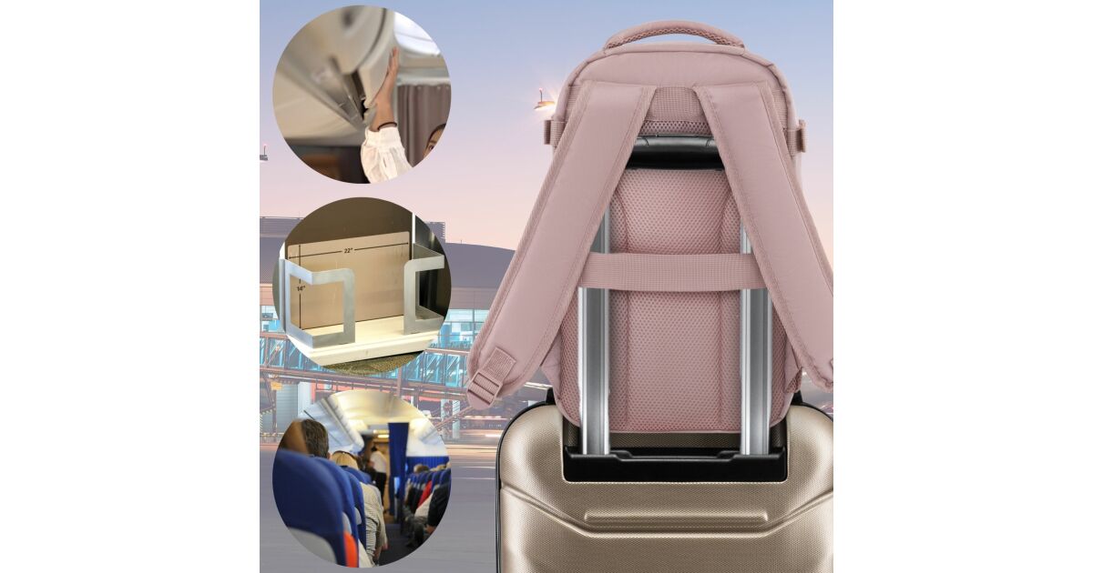 Rucsac voiaj, Zagatto, Roz, Bagaj mana 40x20x25 cm, Rucsac calatorie ...