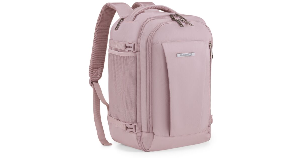 Rucsac voiaj, Zagatto, Roz, Bagaj mana 40x20x25 cm, Rucsac calatorie avion, Compatibil Wizz Air ...