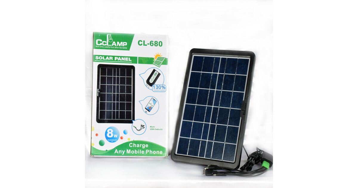 Panou solar portabil CcLamp CL-680 6V 8W,1.3A, Port multi usb, ip65 ...
