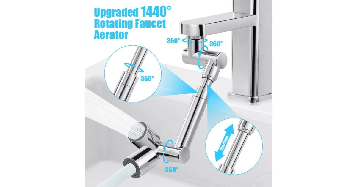 Extensie Robinet Rotativa, Universal, Rotatie de 1440 , doua moduri dus si bule, Pentru baie ...