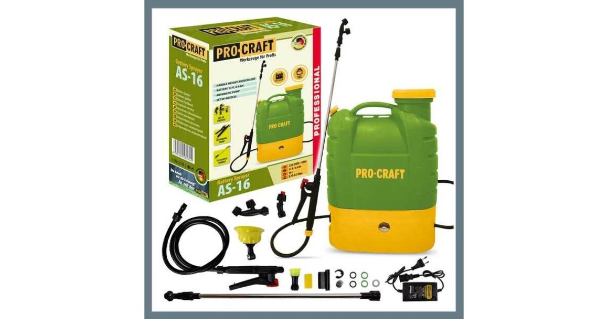 Prokraft AS-16 Akkumulátoros permetező/szivattyú vállpántal , többféle ...