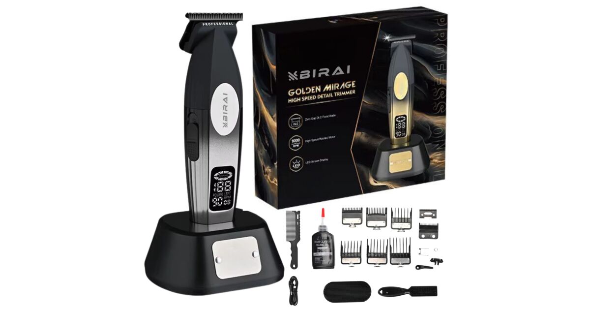 BIRAI Golden Mirage Professzionális hajvágó, Újratölthető, Töltőállvány ...