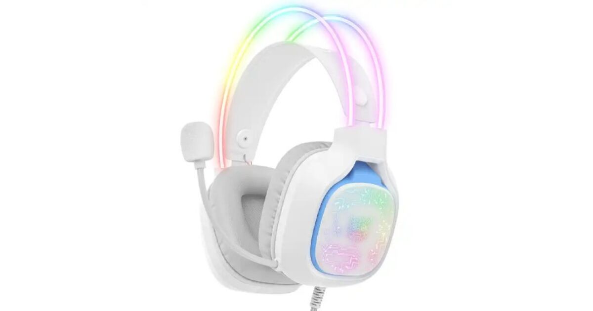 Onikuma X22 RGB Gamer headset - Fehér, Stereo, Over-Ear, mikrofonos ...