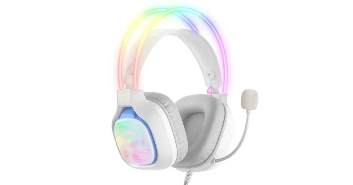 Onikuma X22 RGB Gamer headset - Fehér, Stereo, Over-Ear, mikrofonos ...