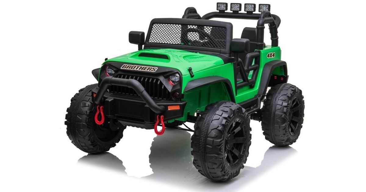 Elektromos terepjáró Jeep Brothers zöld 24V 2x200W, 3-5 km/h | Pepita.hu