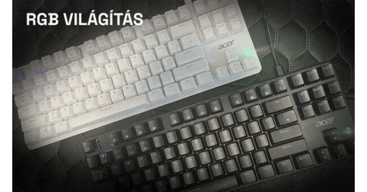 Acer OKW132 Plus Vezeték Nélküli Mechanikus Gamer Billentyűzet - Fehér ...