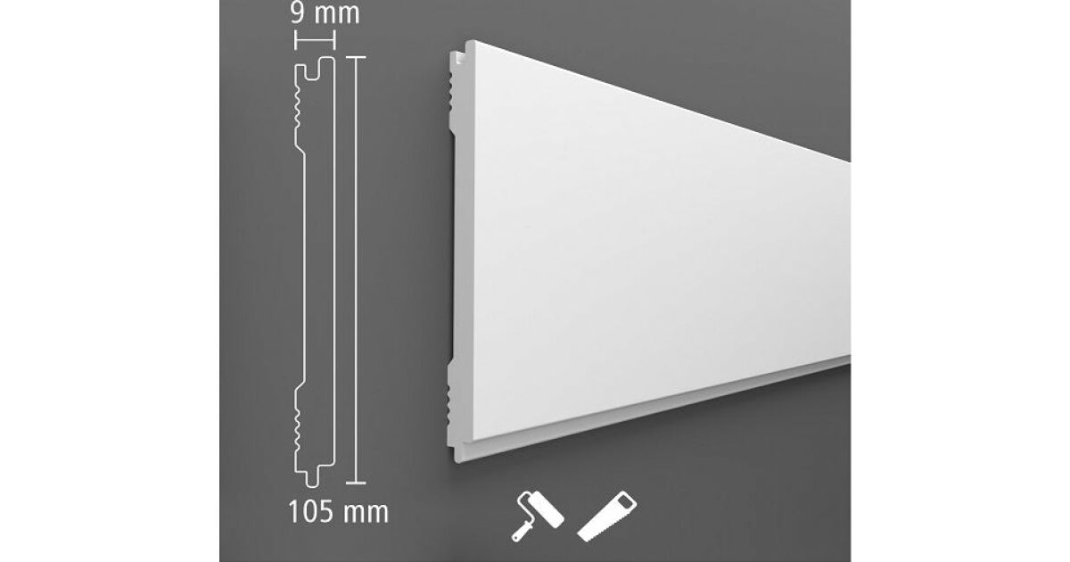 Riflaj decorativ duropolimer, ALB, D 401 , 290 x 10,5 x 0.9 cm | Pepita.com