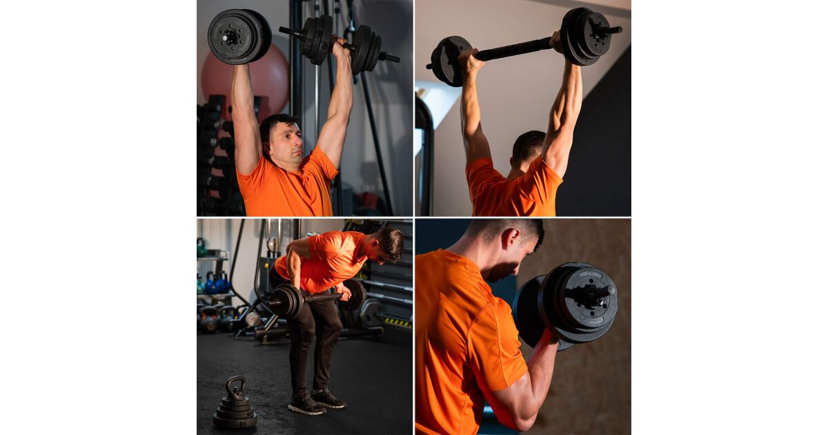Set de greutati multifunctionale transformabil in gantere, kettlebell ...