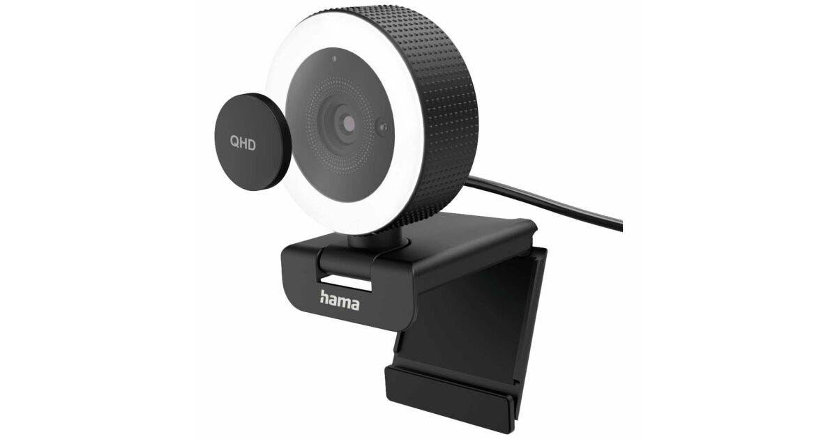 Camera web Hama cu lumina, zoom, telecomanda (camera PC QHD 2K cu ...