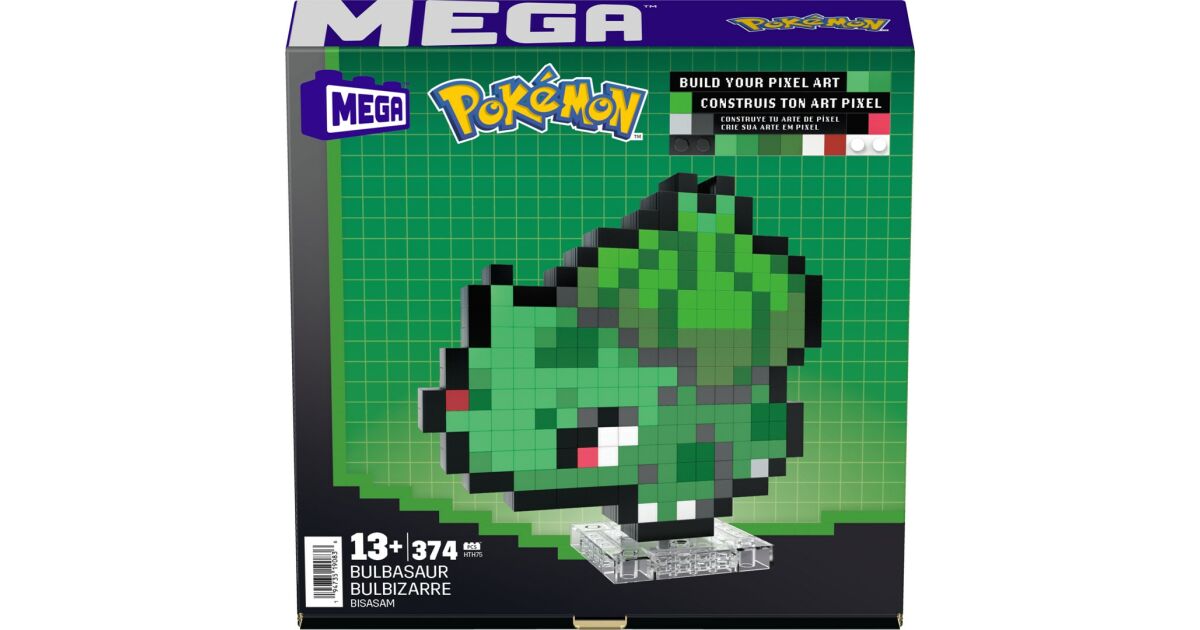 Mattel MEGA Pokémon Bulbasaur 15 cm Pixel Art stavebnica na stavbu ...