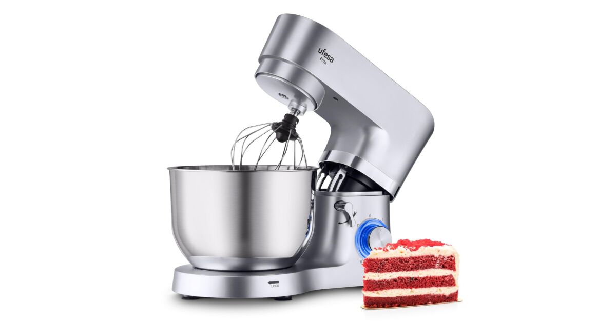 Robot de bucatarie Ufesa Elite Inox, 1400W, 5.5L, mixer profesional de copt, robot de bucatarie ...