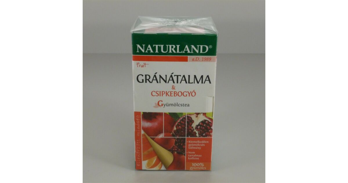 Naturland gyümölcstea gránátalma-csipke 20x2g 40 g | Pepita.hu