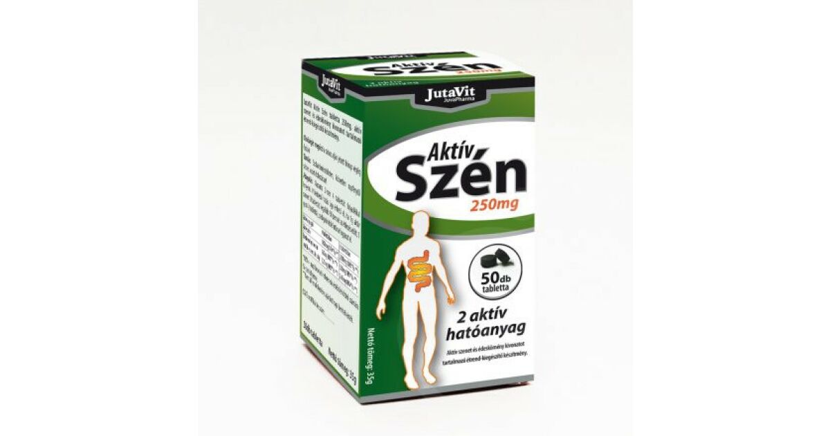 Jutavit aktív szén 250mg tabletta 50 db | Pepita.hu