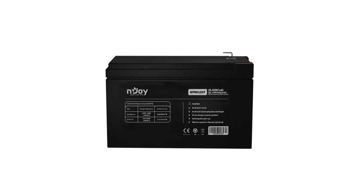 ACUMULATOR NJOY GP09122F 12V Tip VRLA AGM Terminale F2 Durata | Pepita.com