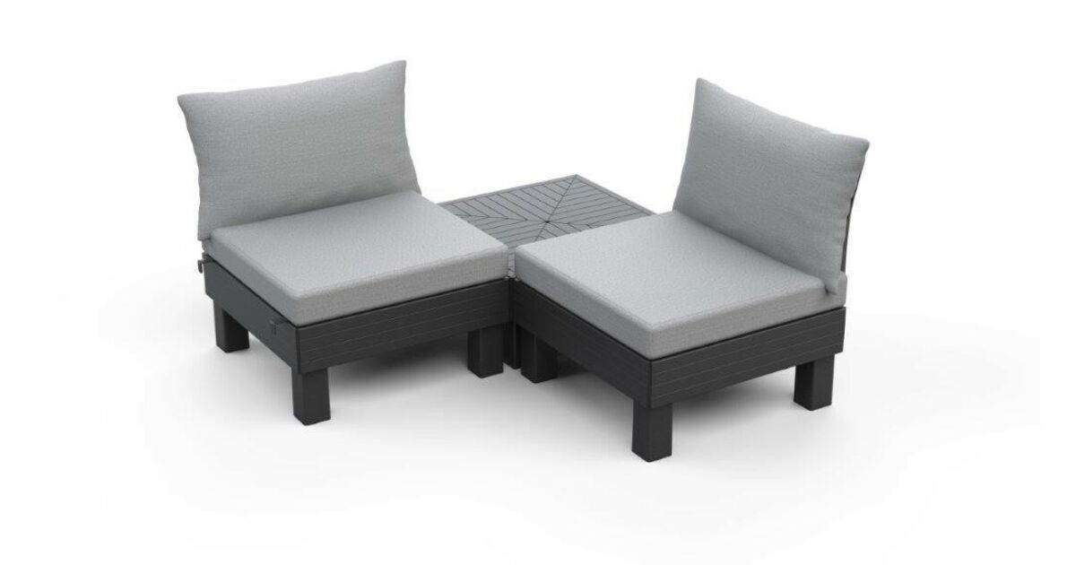 Set modular de mobilier de grădină pentru balcon Keter Elements, grafit ...