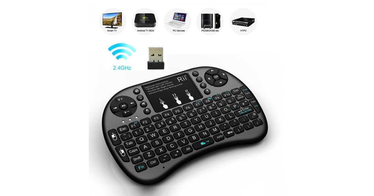 Mini Wireless Keyboard touchpad XBox, PS, PC, Notebook, Smart TV ...