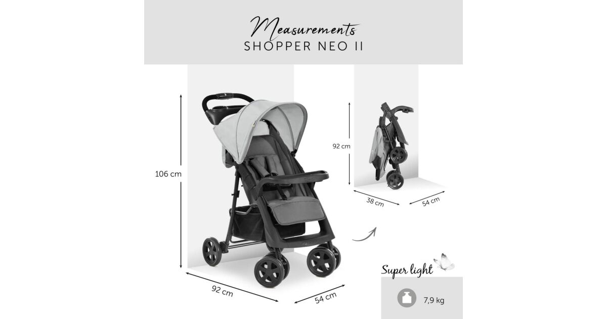 hauck Buggy Shopper Neo II cu 2 suporturi pentru pahare si tava pentru ...