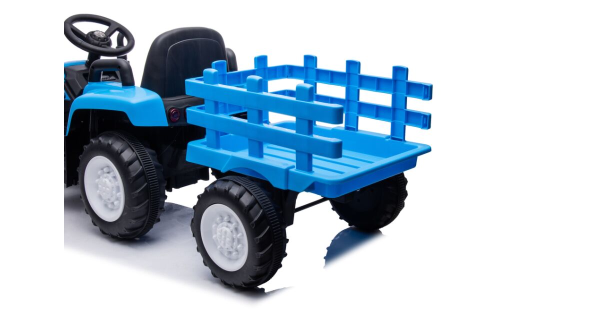 Gyermek elektromos traktor New Holland T7 M pótkocsi kék HASZNÁLT ...