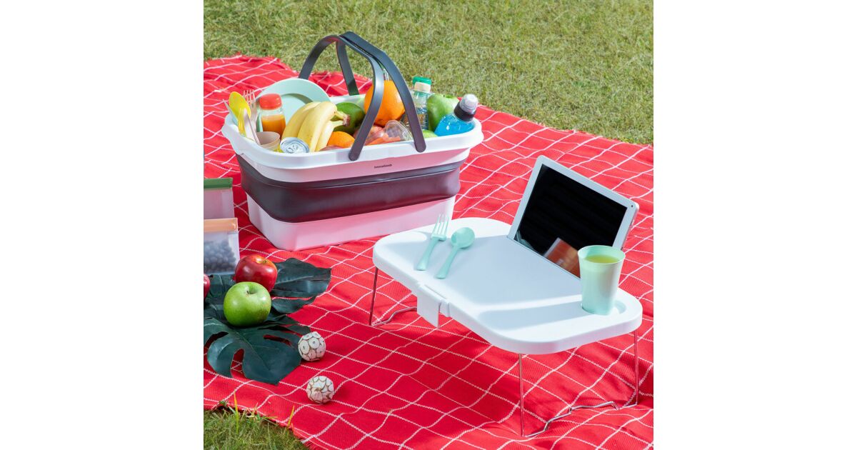 Összecsukható piknik kosár fedéllel-asztallal Pickning InnovaGoods ...