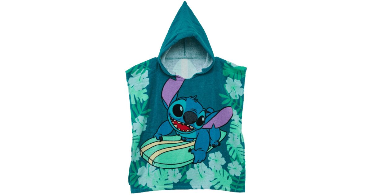 Plážová osuška pončo Disney Lilo a Stitch, Hviezdny pes Surf 60x120 cm ...