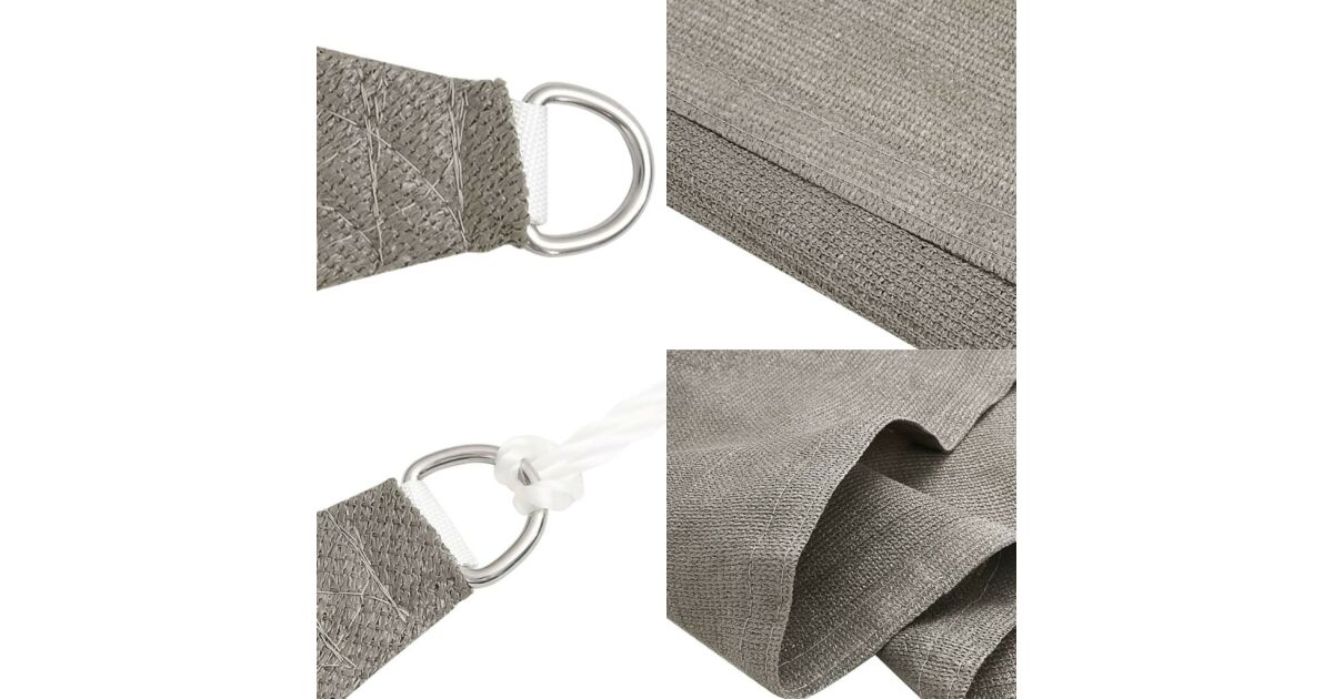 világosszürke háromszög alakú HDPE napvitorla 160 g/m² 4x4x5,8m | Pepita.hu