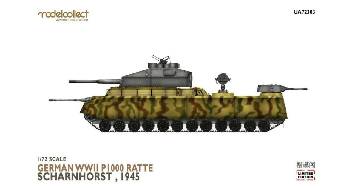 Modelcollect German WWII P.1000 ratte scharnhorst, 1945 1:72 (UA72303 ...