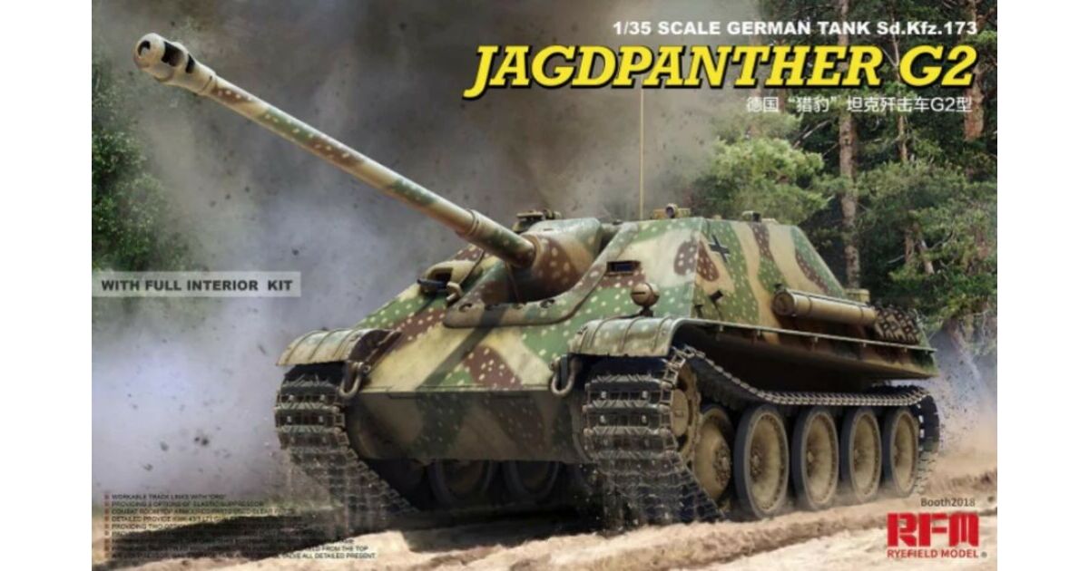 Rye Field Model Jagdpanther G2 with full interior&workable track links ...