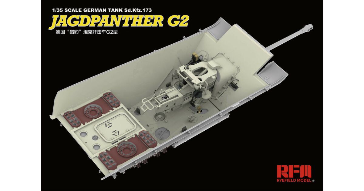 Rye Field Model Jagdpanther G2 with full interior&workable track links ...
