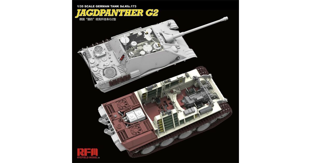Rye Field Model Jagdpanther G2 with full interior&workable track links ...