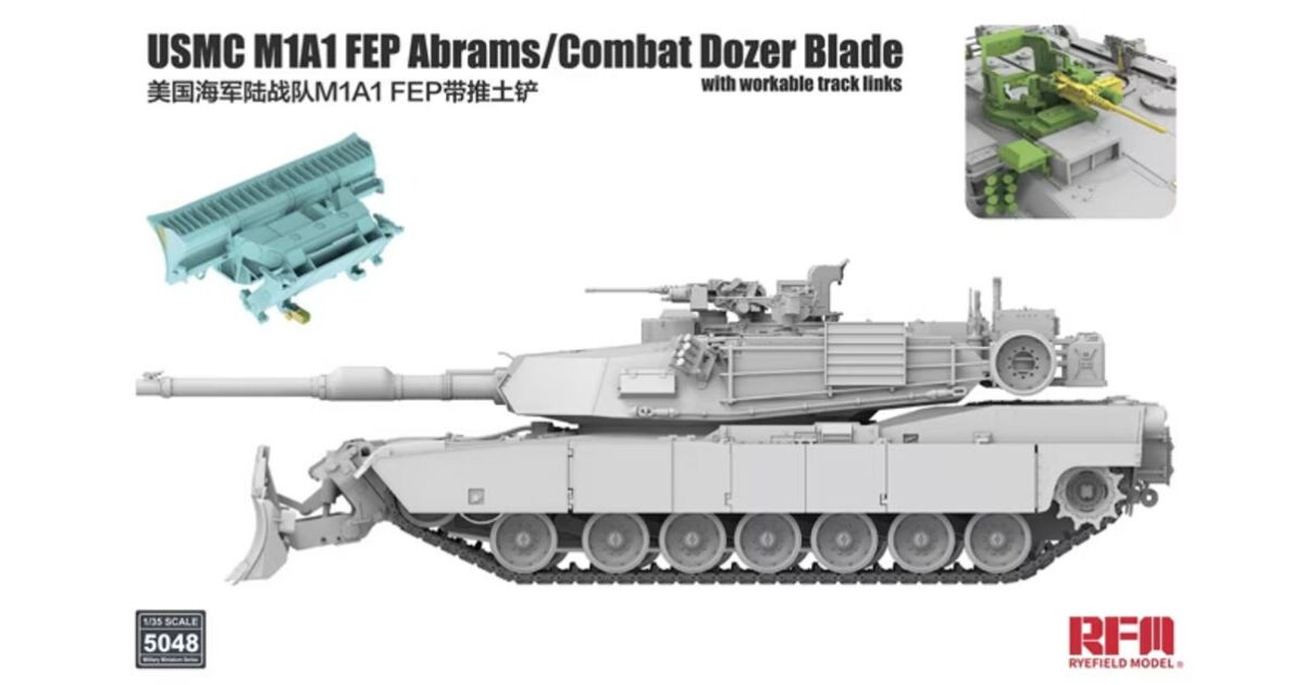 Rye Field Model USMC M1A1 FEP Abrams/Combat Dozer Blade with workable ...