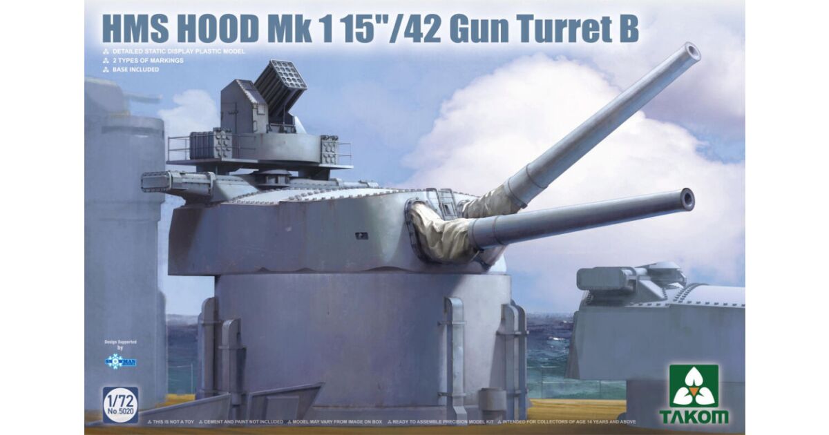 Takom HMS Hood Mk 1 15/42 Gun Turret B 1:72 (TAK5020) | Pepita.com