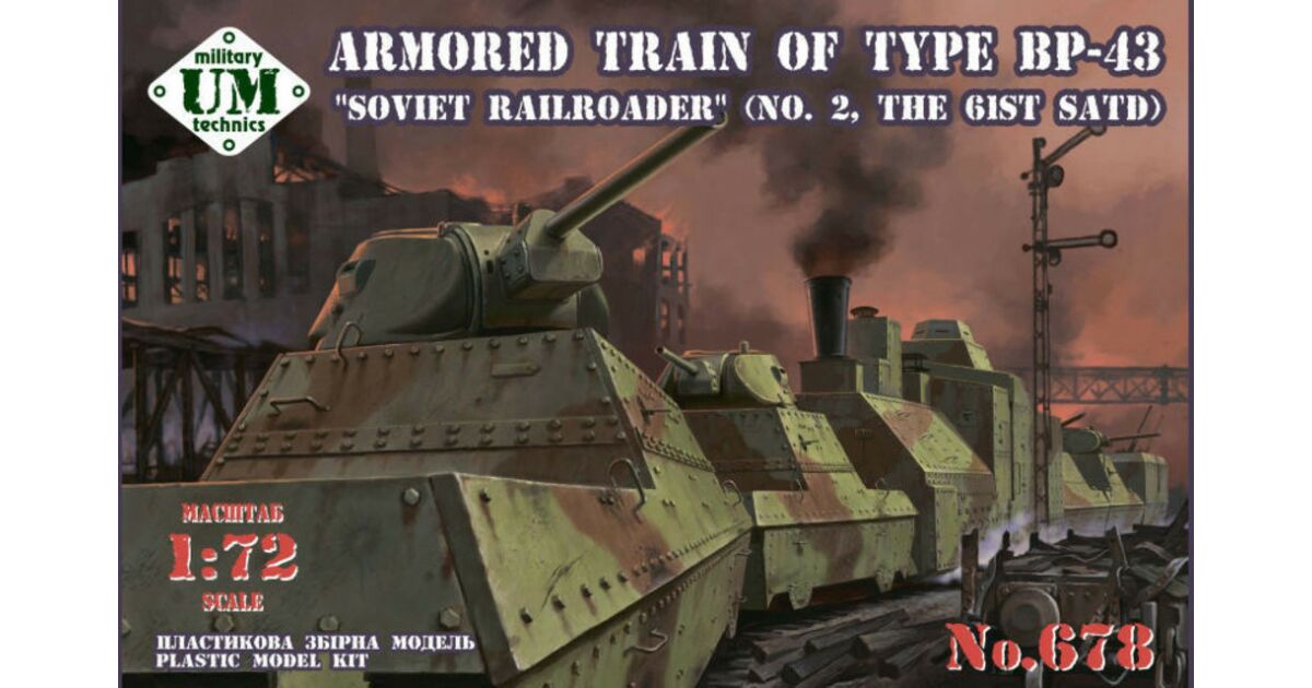 Unimodels Armored train of type BP-43Soviet rail- roader (#2,the 61st ...