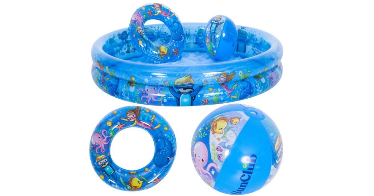 Felfújható kerti medence + Felfújható gyűrű + labda | Pepita.hu