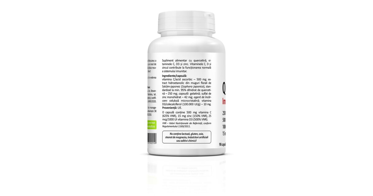 Quercetin Immune Complex, 90 kapsúl, kvercetín, vitamíny C a D3 plus zinok, Imunita, profylaxia ...