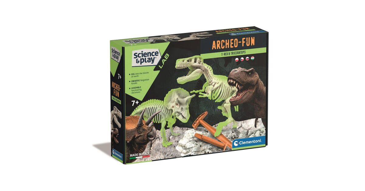 Clementoni: Świecący T-Rex i Triceratops | Pepita.com