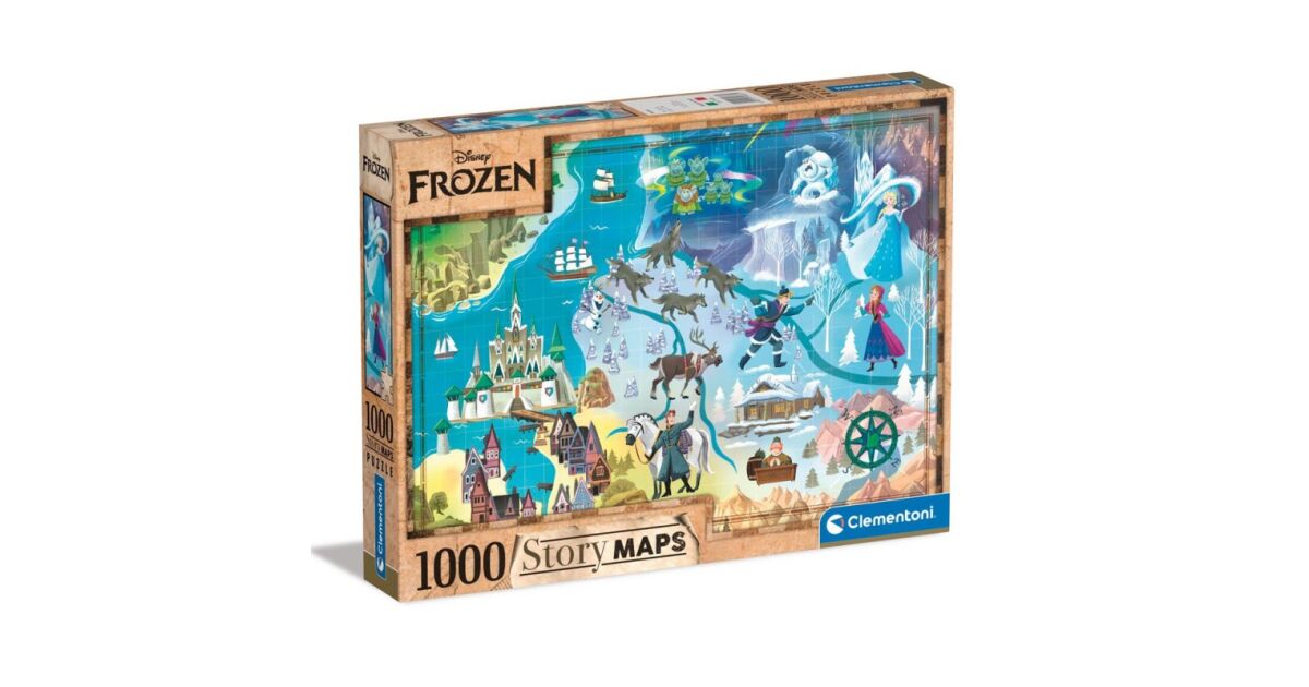 Disney Story Maps Jigsaw Puzzle Frozen (1000 darab) | Pepita.hu