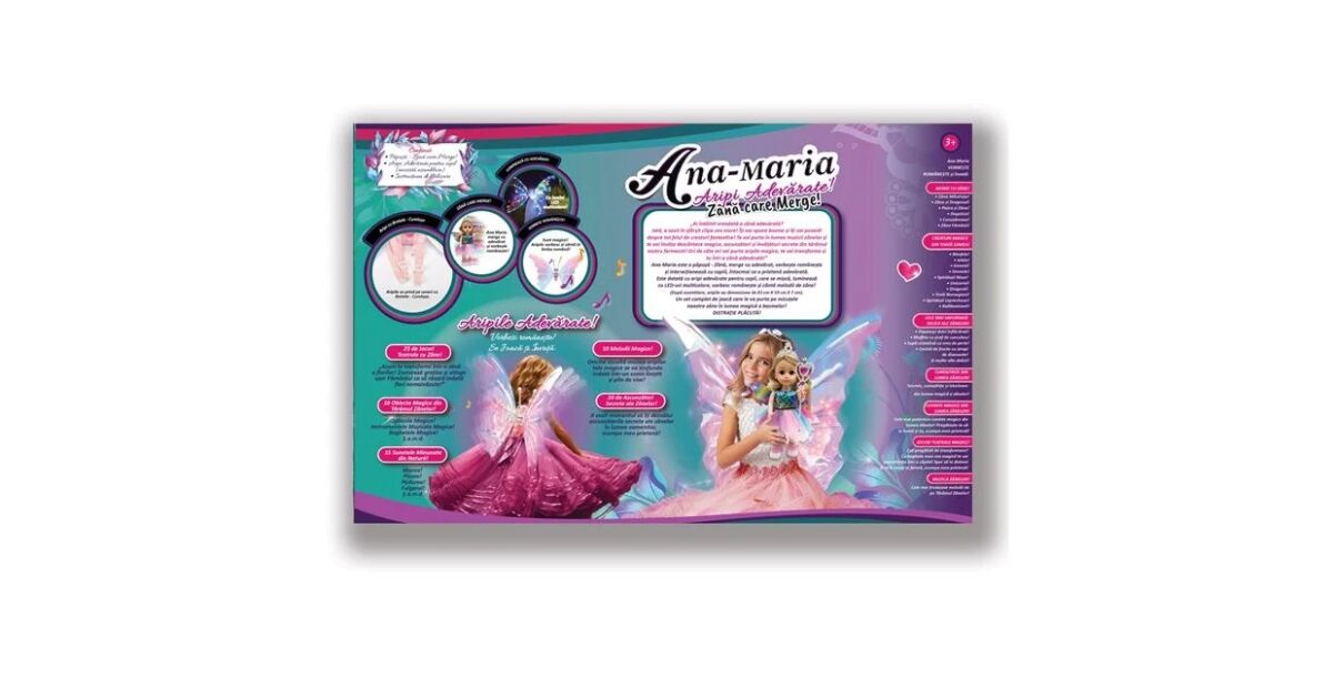 Papusa Ana Maria zana cu aripi, cu sunete si lumini LED, varsta 3+ ani ...