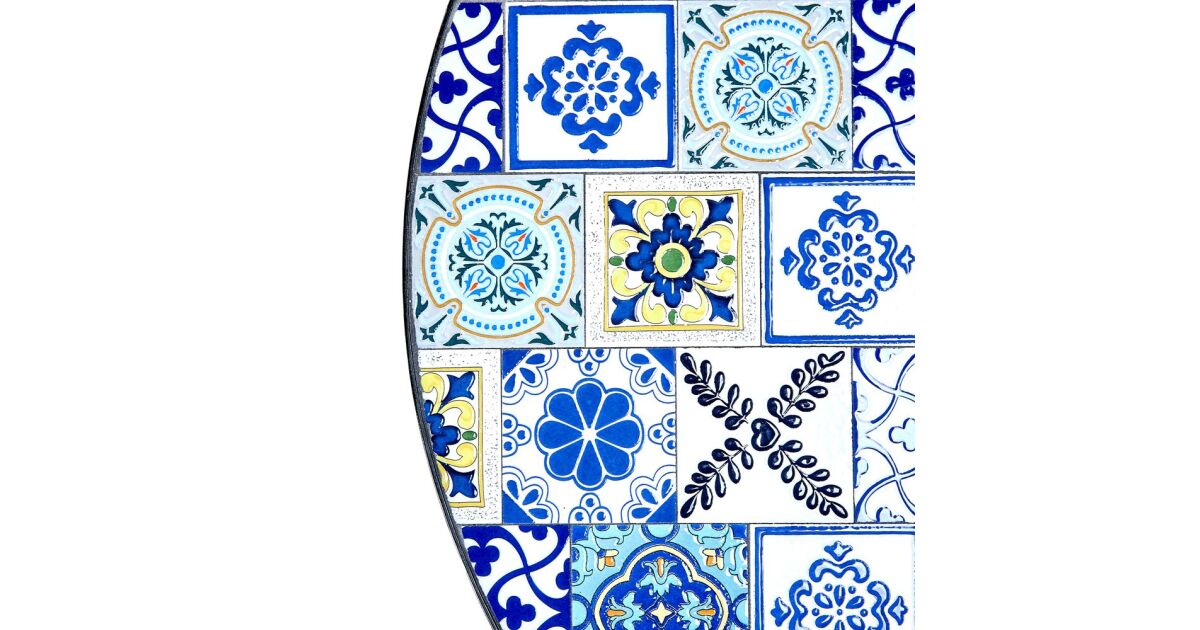 PALAZZO mozaikos kerti asztal Ø 90 cm, kék csempe | Pepita.hu