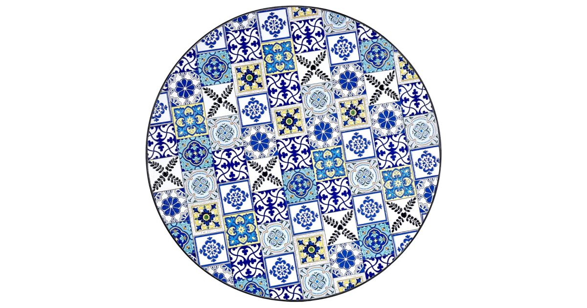 PALAZZO mozaikos kerti asztal Ø 90 cm, kék csempe | Pepita.hu