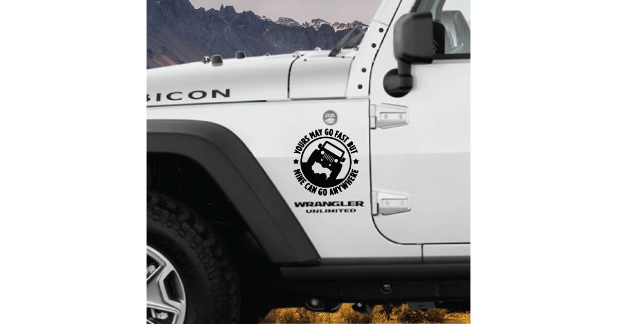 Sticker autoadeziv pentru vehicule Off Road, model You Can Go Fast ...