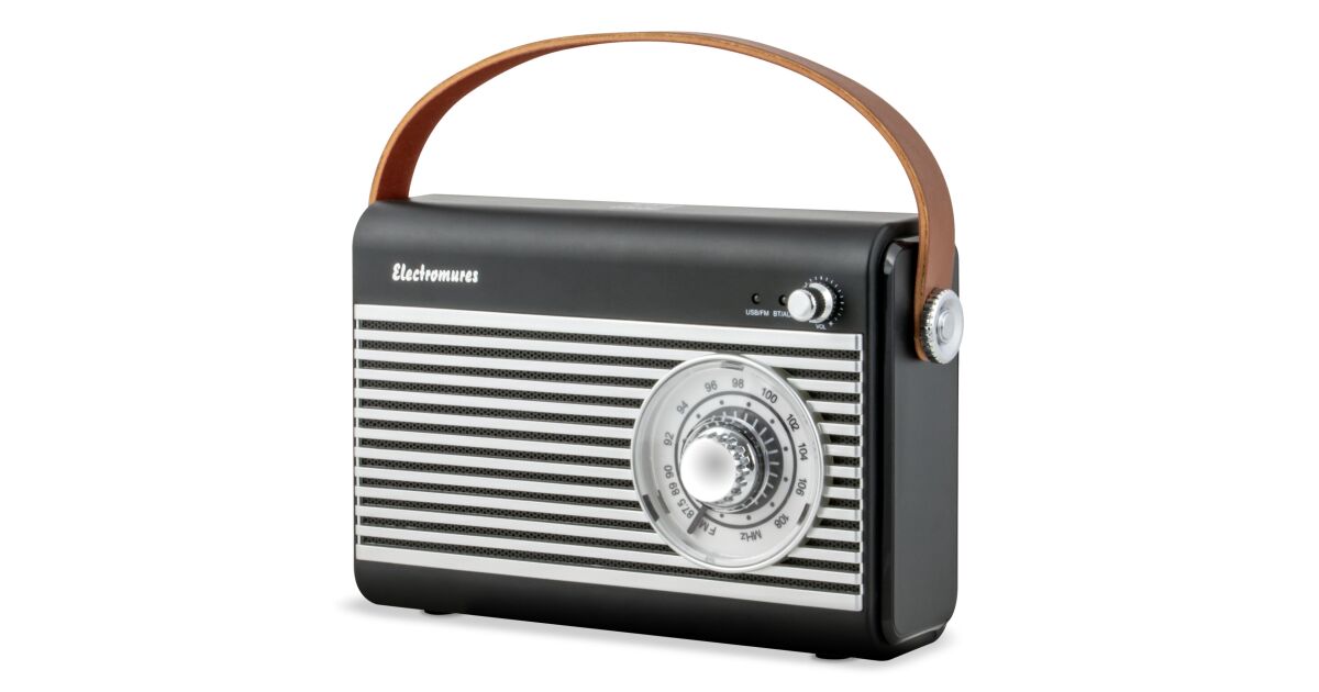 Radio retro cu difuzor Bluetooth Electromures EM 1007, 5V, Baterie ...