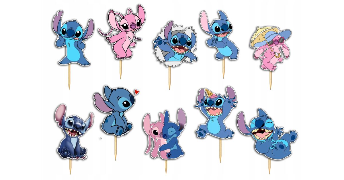 CAKE TOPPERS díszítő készlet - STICH STICK 10db. | Pepita.hu