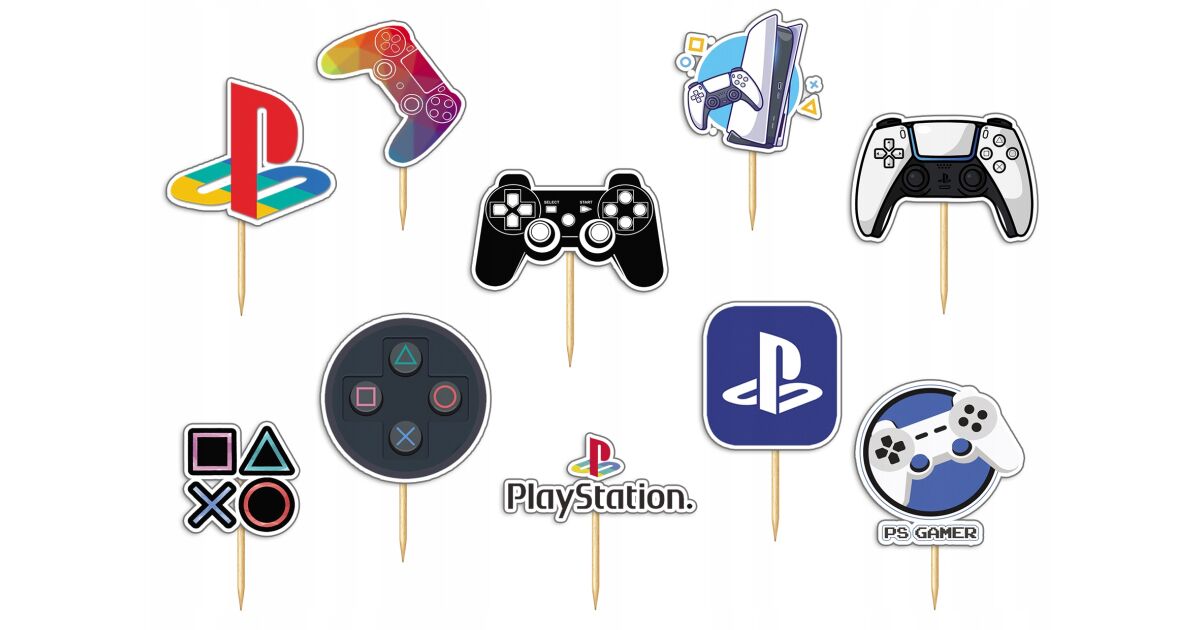 CAKE TOPPERS DECORATION SET - PLAYSTATION CONSOLE 10db. | Pepita.hu