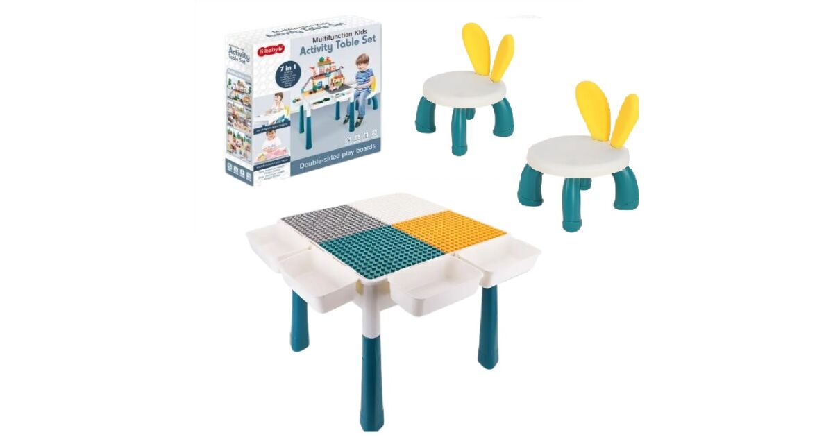 LEGO 7 az 1-ben multifunkcionális asztal székekkel, homok-, víz- és ...