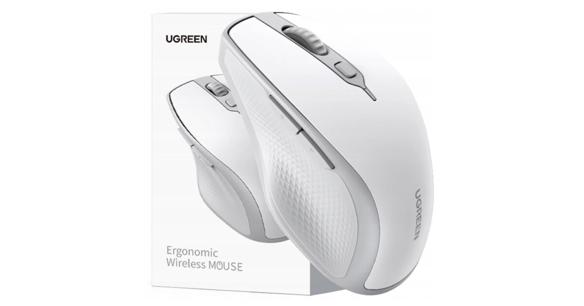 Ugreen Vezeték Nélküli, Ergonomikus Bluetooth-Egér 2,4 Ghz, Fehér Mu101 ...