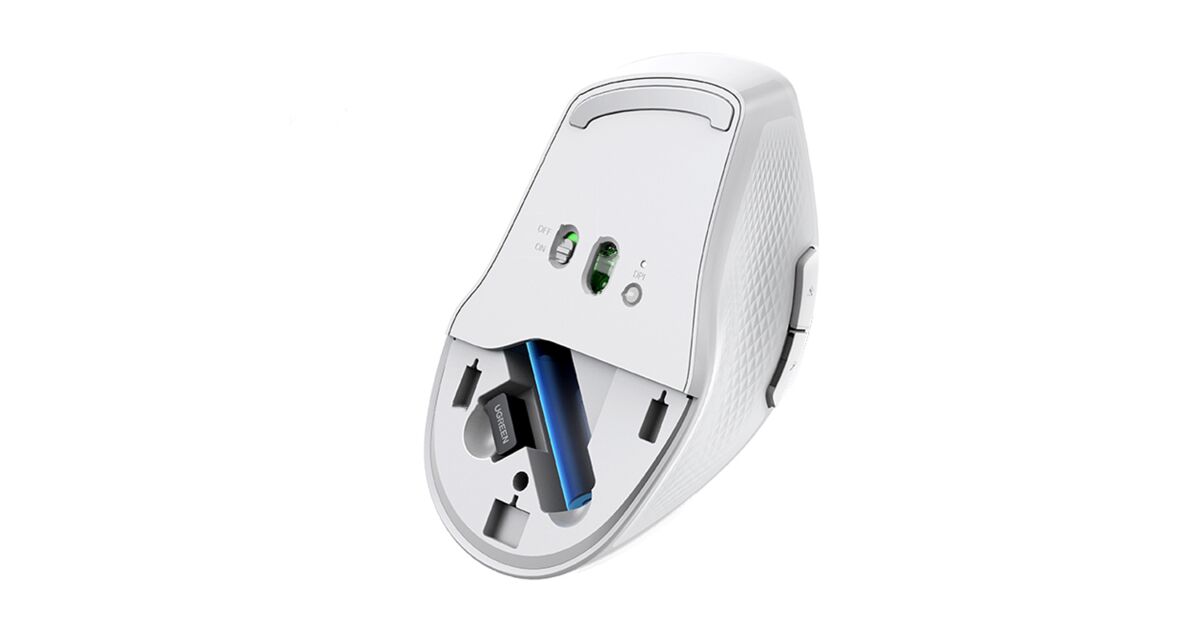 Ugreen Vezeték Nélküli, Ergonomikus Bluetooth-Egér 2,4 Ghz, Fehér Mu101 ...