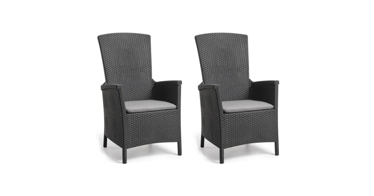 Keter Vermont 2 db grafitszürke dönthető kerti szék | Pepita.hu