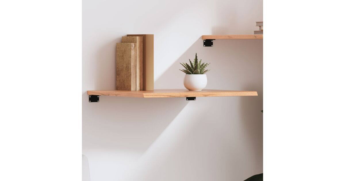 Világosbarna kezelt tömör tölgyfa fali polc 60x60x2 cm | Pepita.hu