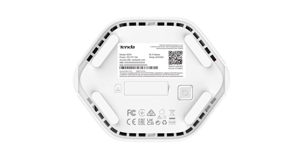 Router TENDA 5G01, 5G/4G/3G 2,2 Gb/s, Wi-Fi 6, AX1500, 2×porty 1 Gb/s ...